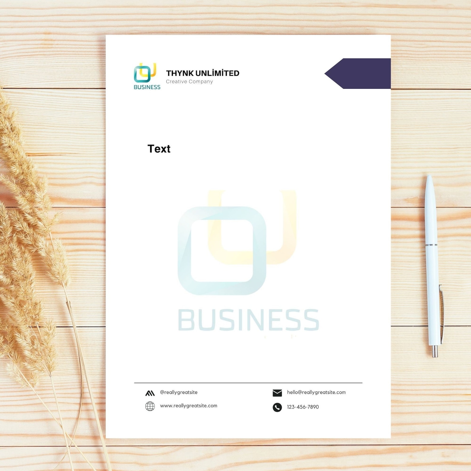 Business Blank Letterhead Template Canva Editable, Custom Company ...