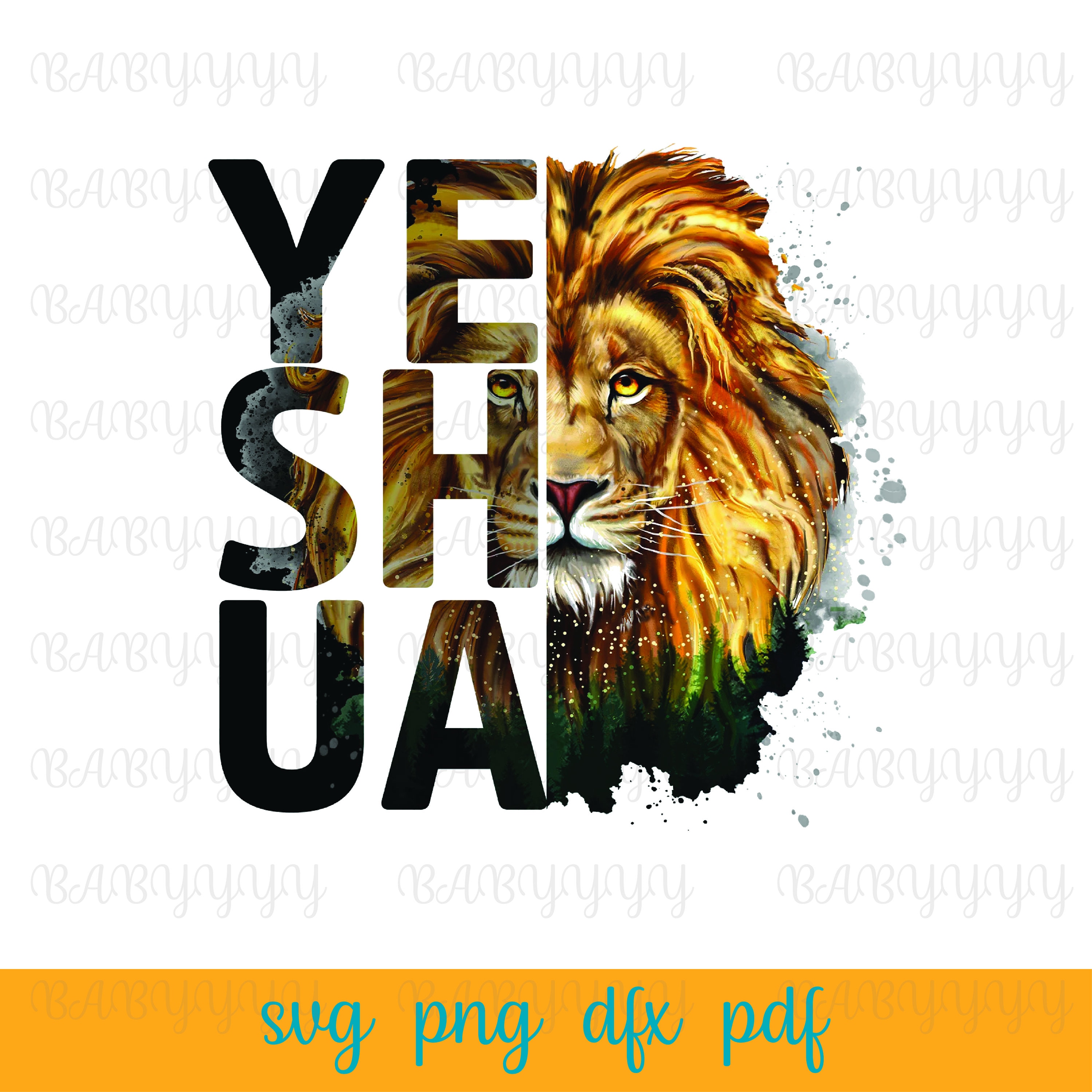 Lion Yeshua PNG Design, Christian PNG Instant Download, Yeshua Shirt ...