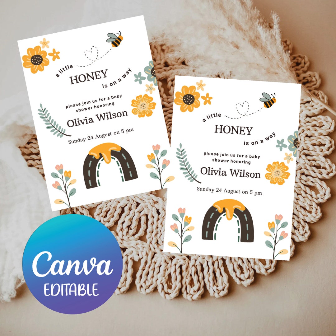 Bee Birthday Invitation, Bee 1st Birthday Invite, 1st Bee Day ...