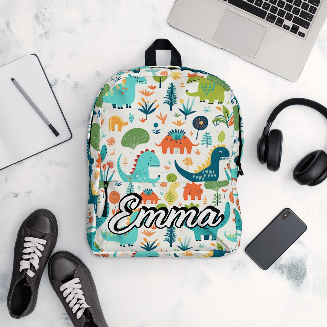 Personalized Cute Dinosaurs Backpack, Custom Name Dino Backpack for ...