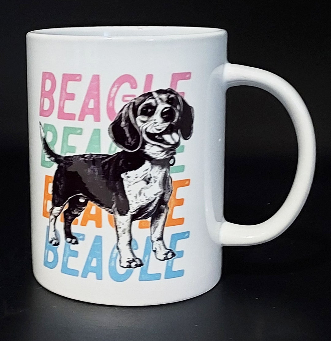 Cute Beagle Coffee Mug, Retro Style Beagle Mug, Dog Mug, Tea Mug ...