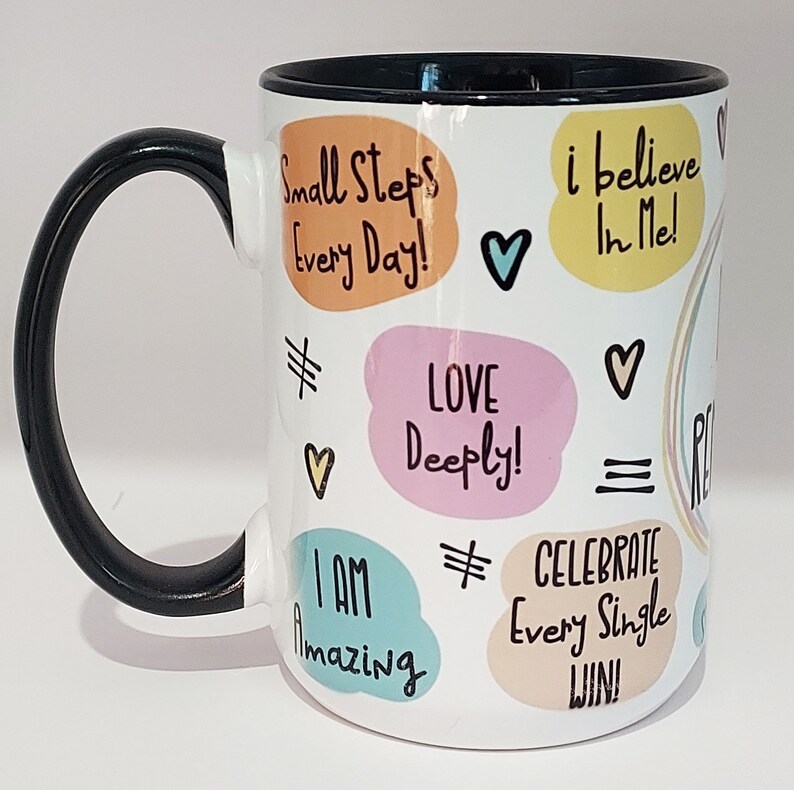 Daily Affirmations Mug Positive Reminders 15 Oz, Coffee Mug, Tea Mug ...