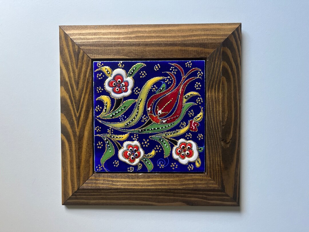 Hand Painted Turkish Wall Tile Art Pano - Etsy