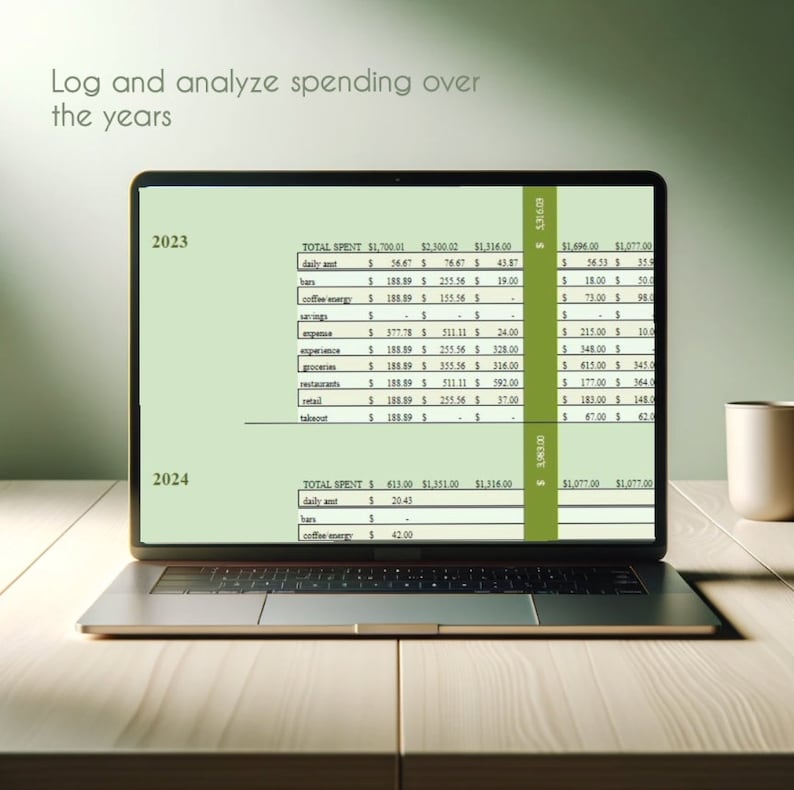 Expense Tracker Excel Spreadsheet - Etsy