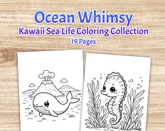 Sea Life Coloring Book - Etsy