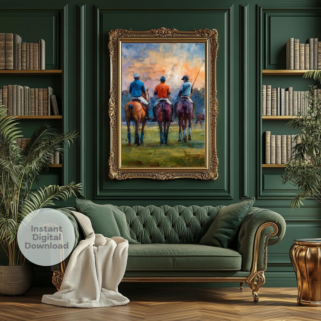 Equestrian Polo Players Print, Vintage Horse Artwork (digital Download ...