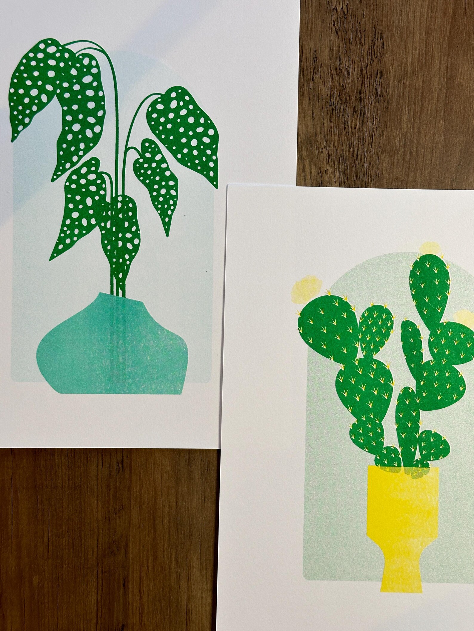Monstera Risograph Illustration Print, 8x10, Swiss Cheese Plant Riso ...