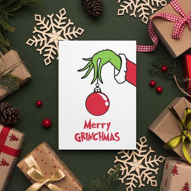 Merry Grinchmas Christmas Card - Holiday Card Digital Printable ...
