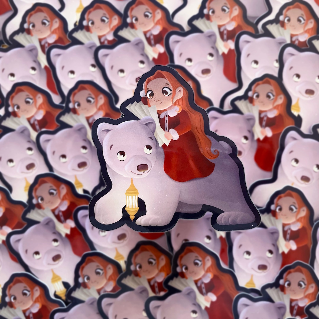 Winter Wonderland Vinyl Sticker Cute Polar Bear and a Girl on a ...
