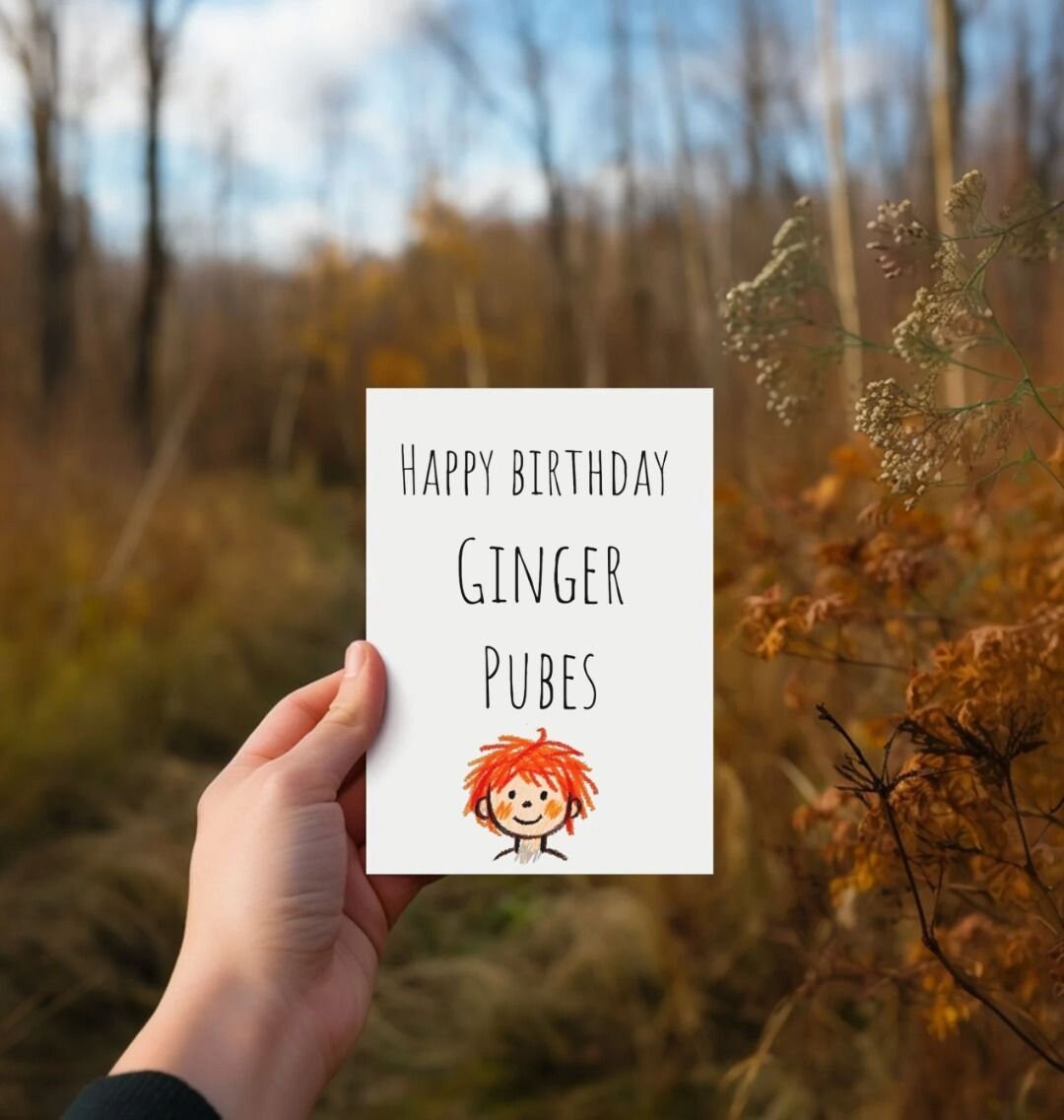 Happy Birthday Ginger Pubes Greetings Card - Etsy