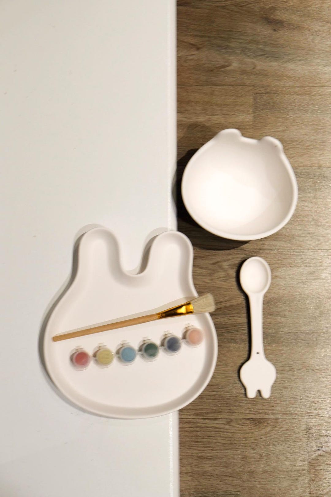 DIY Kids Unglazed Ceramic Painting Kit- Bisqueware Stoneware Plate ...
