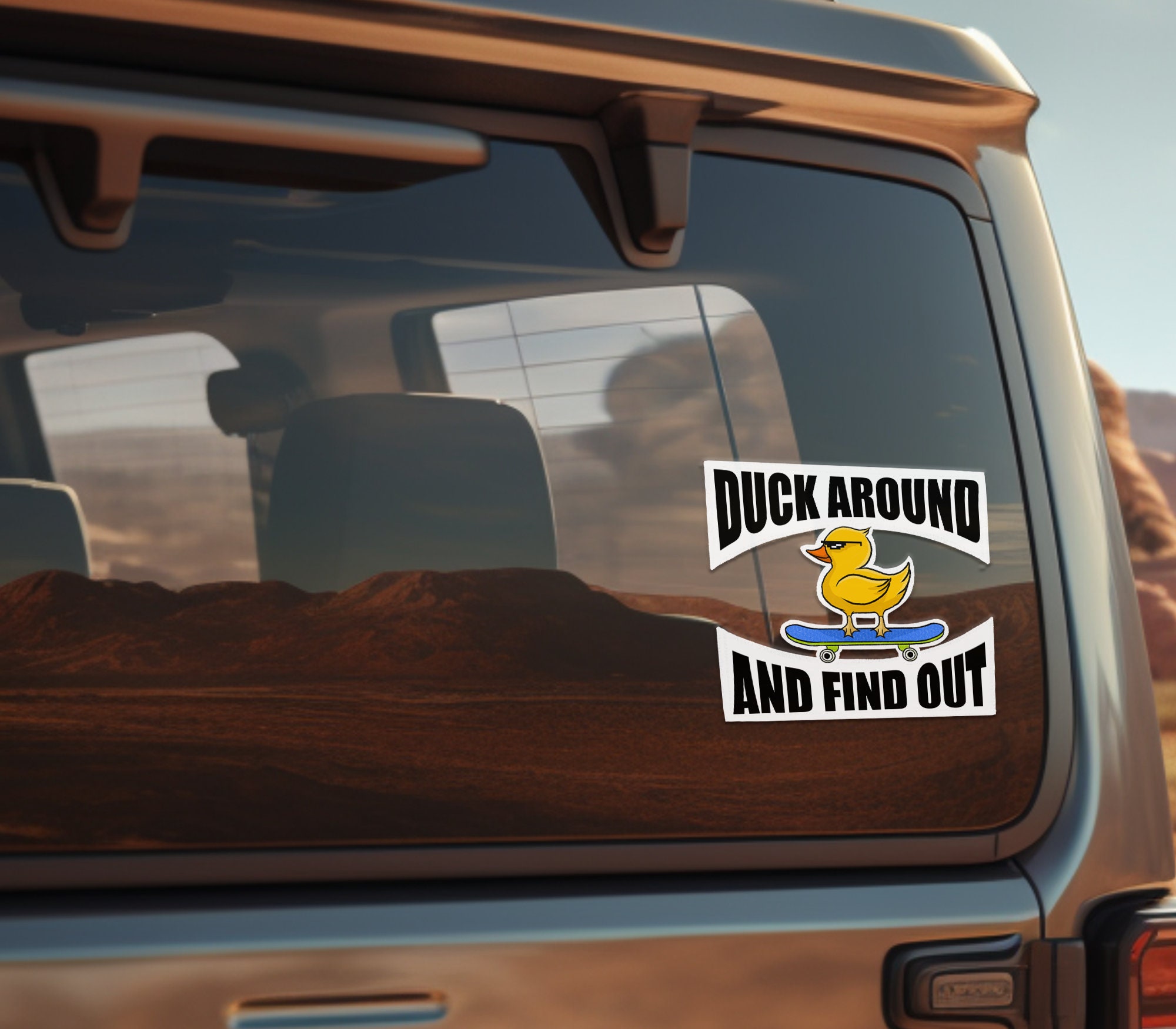 Duck Around and Find Out Jeep Kiss-cut Vinyl Decal, Ducked Jeep ...