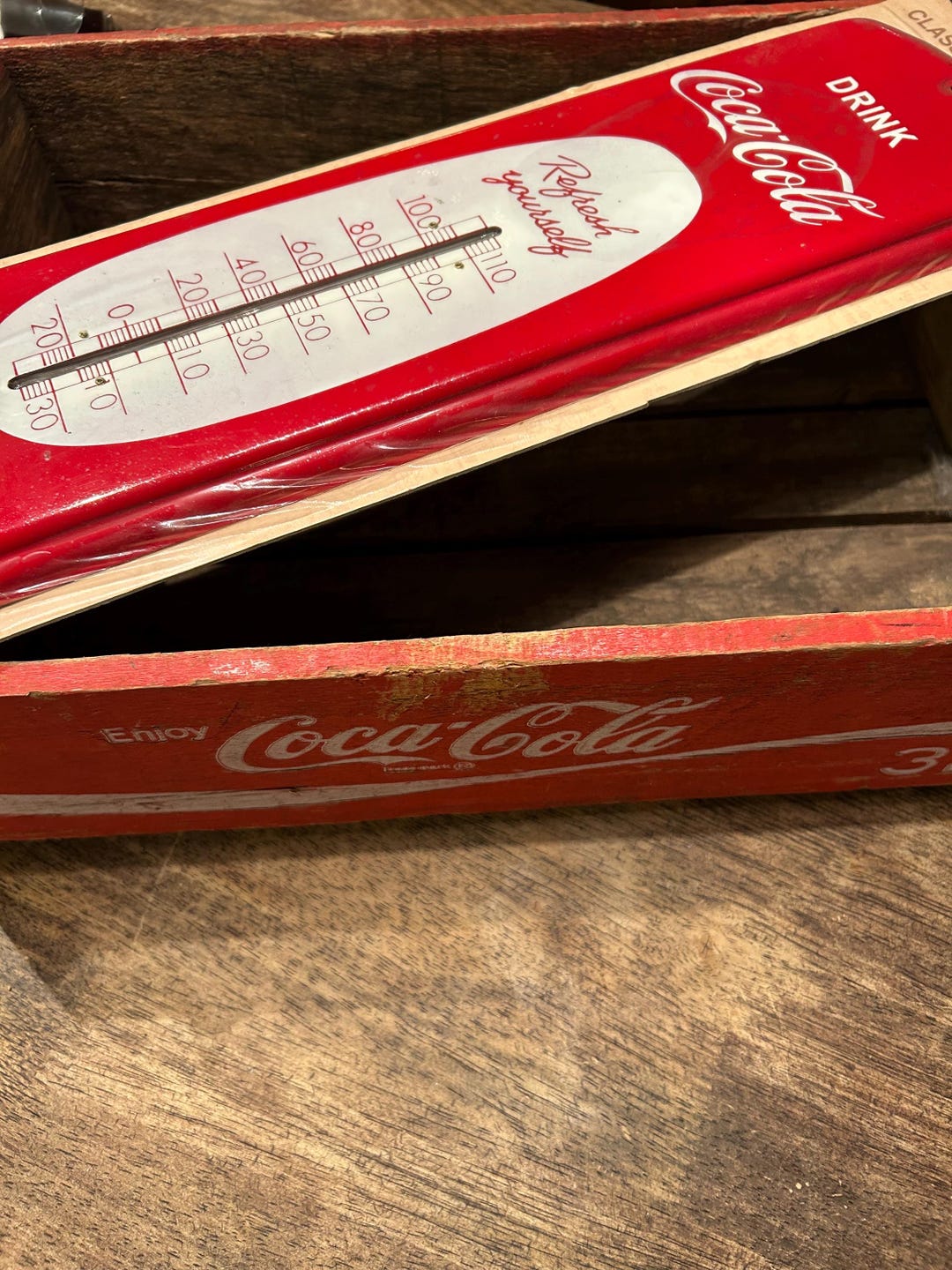 Vintage Coca-cola Box and Vintage Reproduction of Large Metal ...