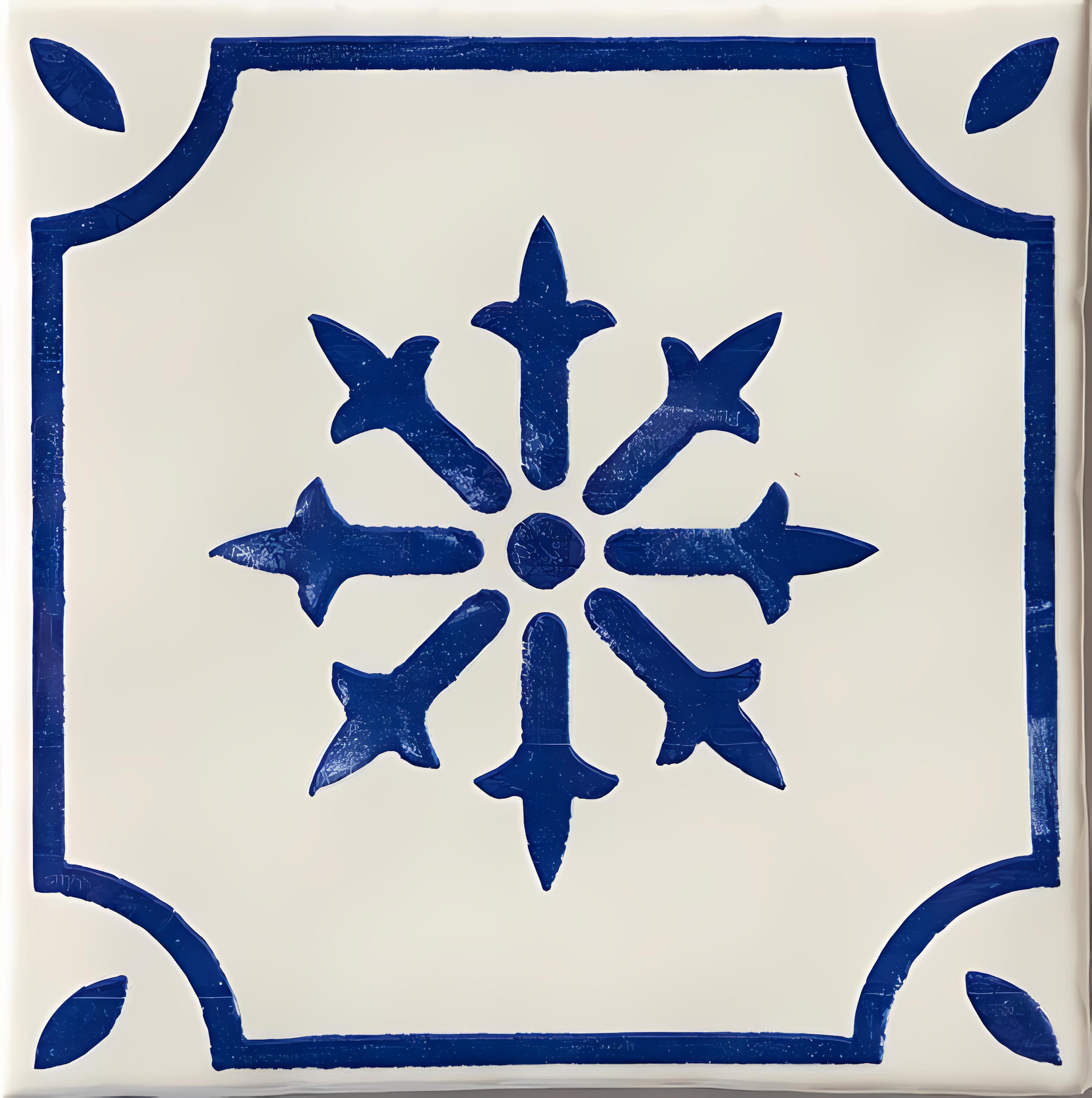 Tile Watercolor Blue White Design Set of 1 Wall Decor Tile White Blue ...