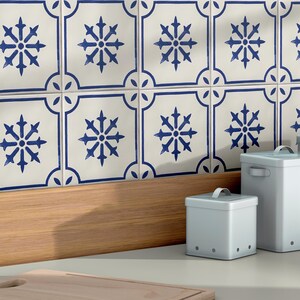 Tile Watercolor Blue White Design Set of 1 Wall Decor Tile White Blue ...