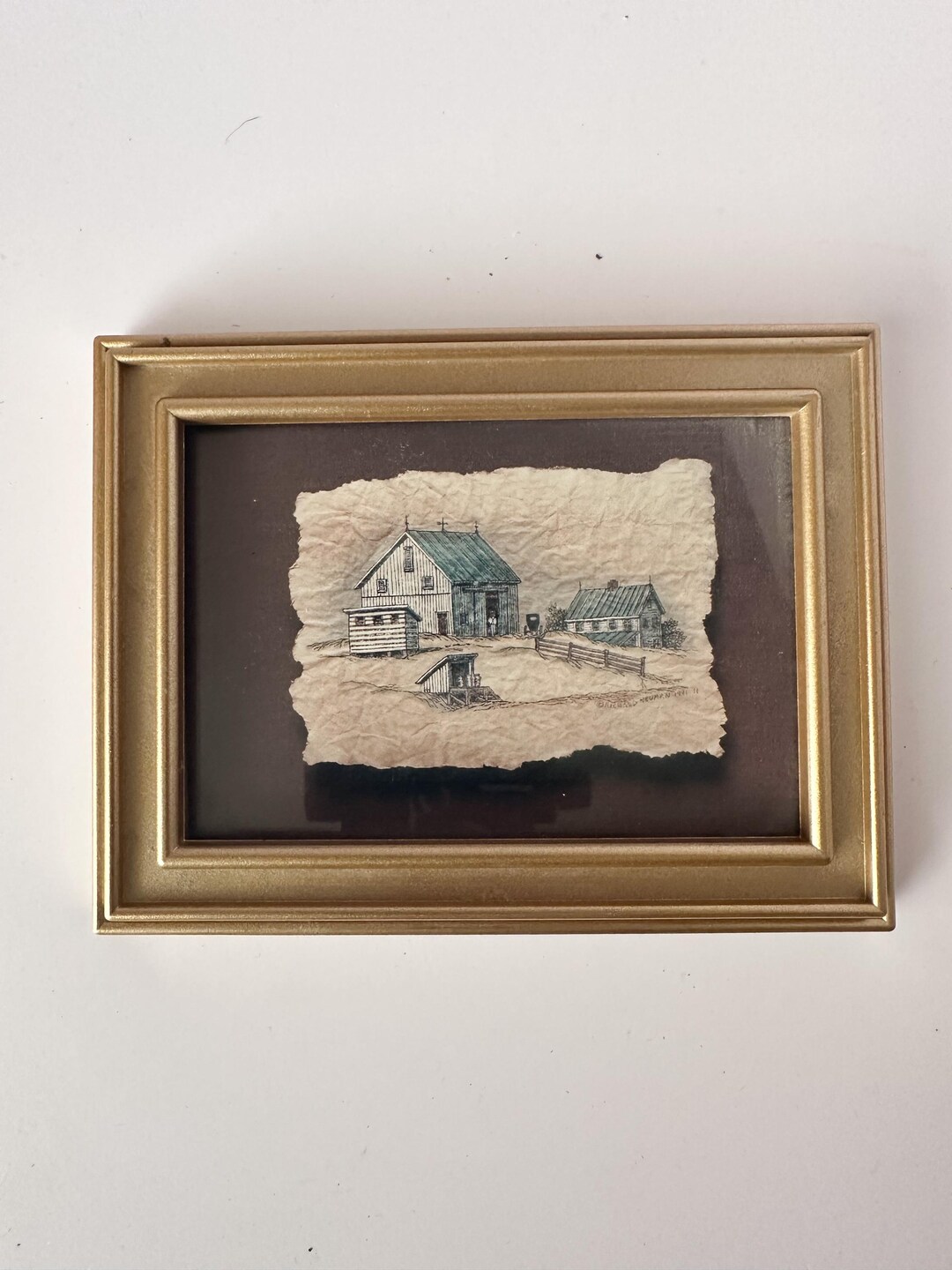 Vintage Richard Neuman Schoolhouse Print | Snap-shut Frame | 1994 ...