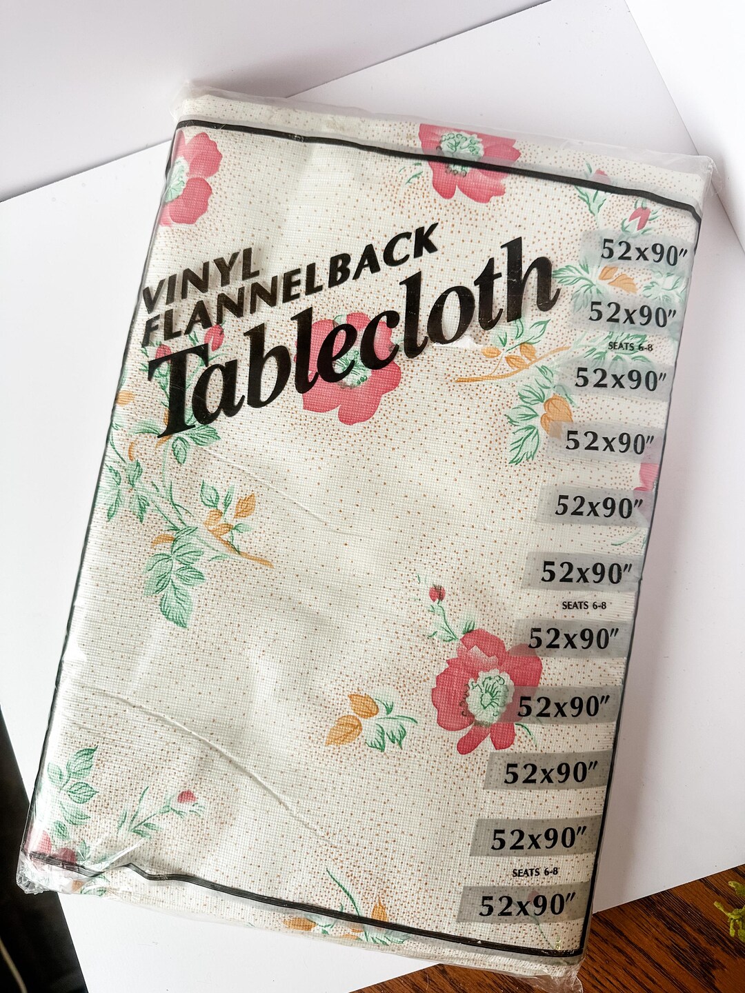 Vintage Vinyl Flannel-back Tablecloth 52x90 NOS Original Package - Etsy