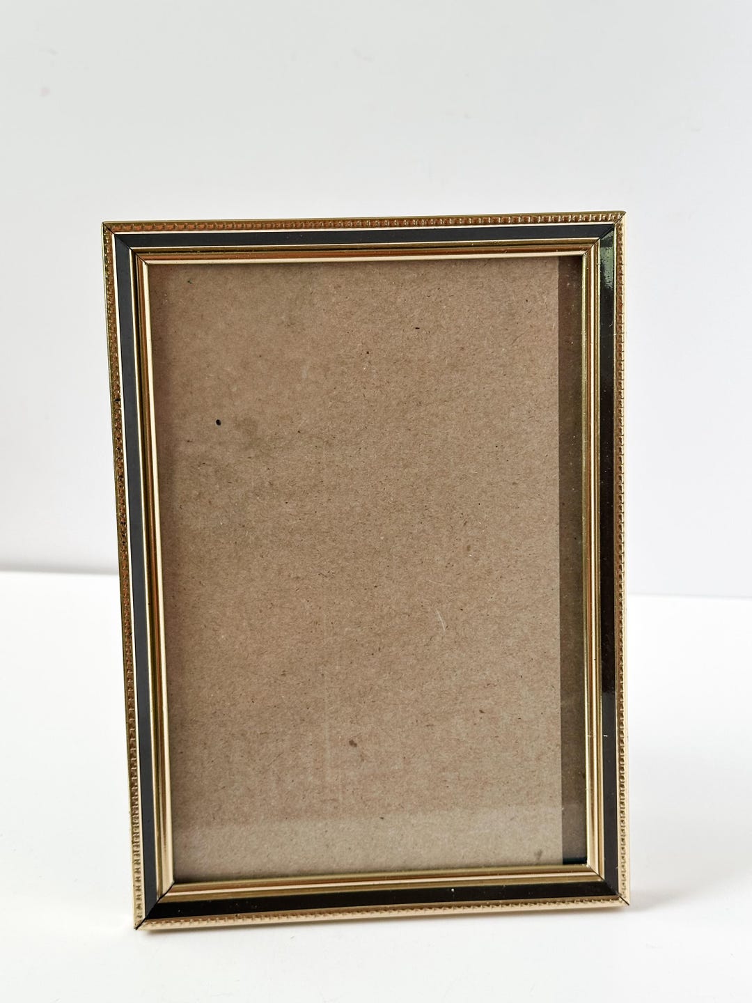 Vintage MCM Gold Photo Frame: Brown & Gold Two-tone, 5x7 Tabletop - Etsy
