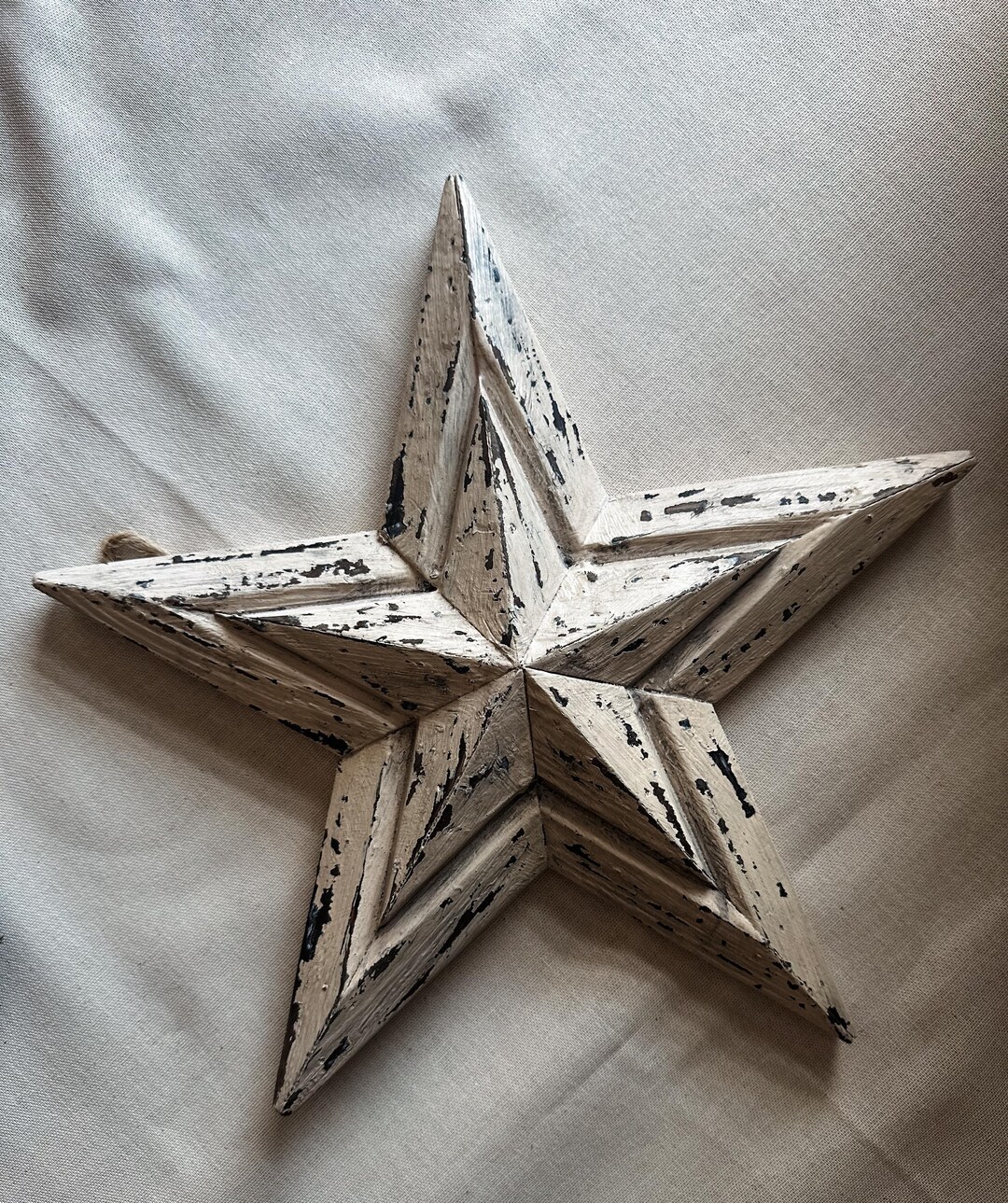Rustic Wooden White Star, 13x12", Farmhouse Decor, Vintage Style Wall ...
