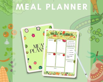 Weekly Meal Planner Printable Daily Food Journal, Grocery List, Food ...