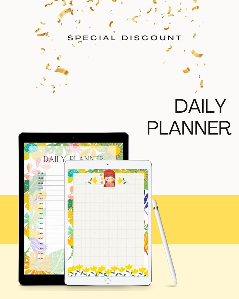 Daily Planner Printable, Digital Daily Planner, Daily Planner PDF, iPad ...