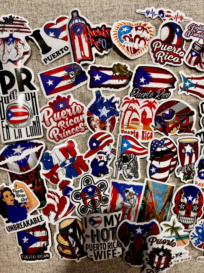 Puerto Rico Stickers/ Boricua, Puertorican Stickers With a Glossy ...