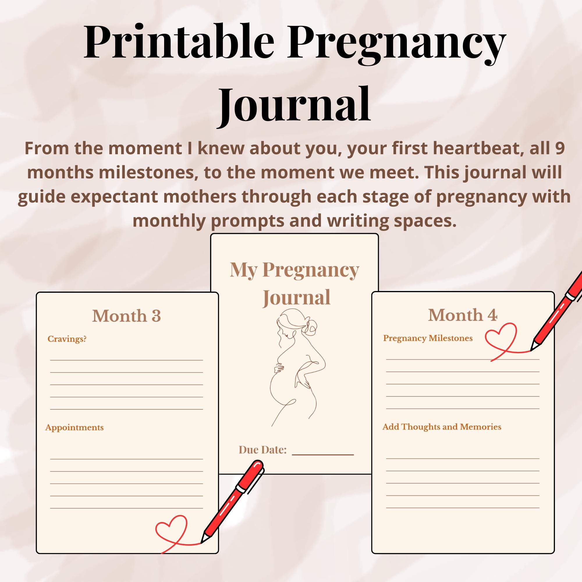 Printable- Pregnancy Memory Book | Guided Journal for Expecting Moms ...