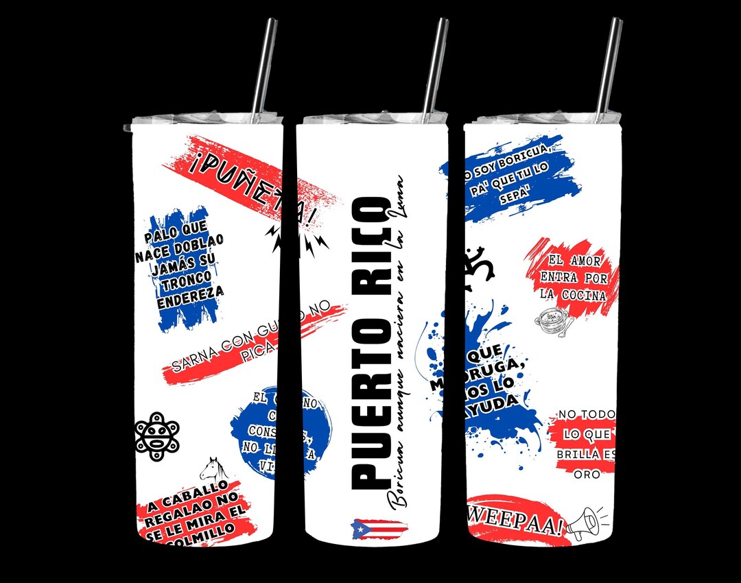 Puerto Rico Frases Boricuas Tumbler Wrap / 20oz Tumbler, DIGITAL ...