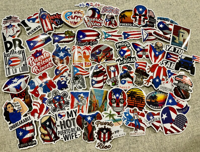 Puerto Rico Stickers/ Boricua, Puertorican Stickers With a Glossy ...