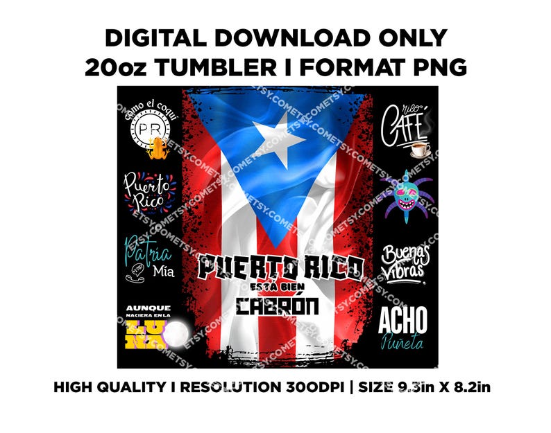Puerto Rico Culture Tumbler Wrap / Puerto Rico Está Bien Cabrón Design ...
