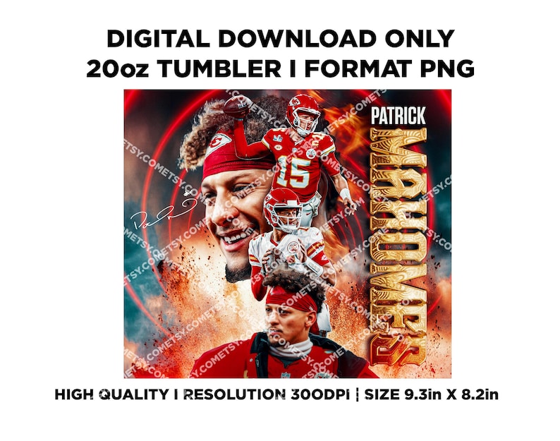 Patrick Mahomes Tumbler 20 Oz Wrap Design, DIGITAL DOWNLOAD ONLY! - Etsy