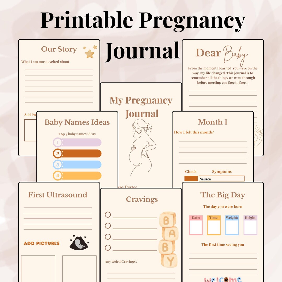 Printable- Pregnancy Memory Book | Guided Journal for Expecting Moms ...