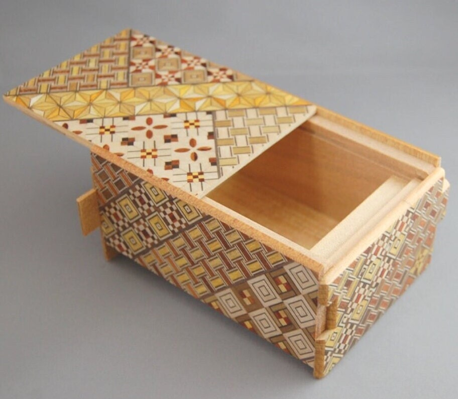 4-21 Steps Japanese Puzzle Box and Magic Box Set Hakone Yosegi ...