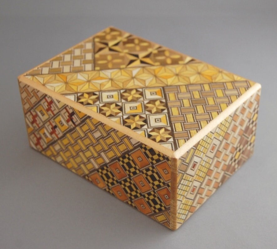 4-21 Steps Japanese Puzzle Box and Magic Box Set Hakone Yosegi ...