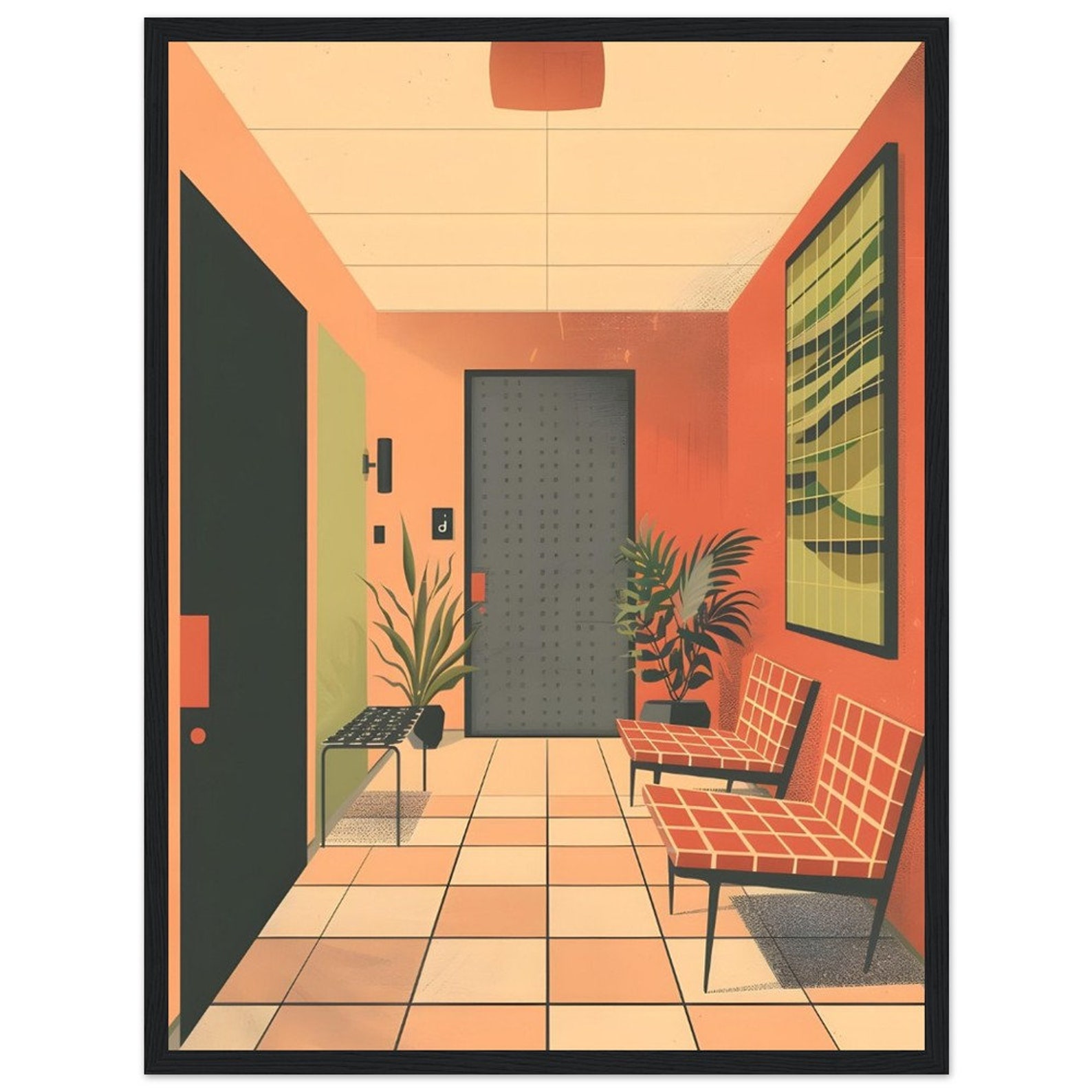 Vintage Retro Eerie Liminal Space Wall Art Framed Poster Print ...