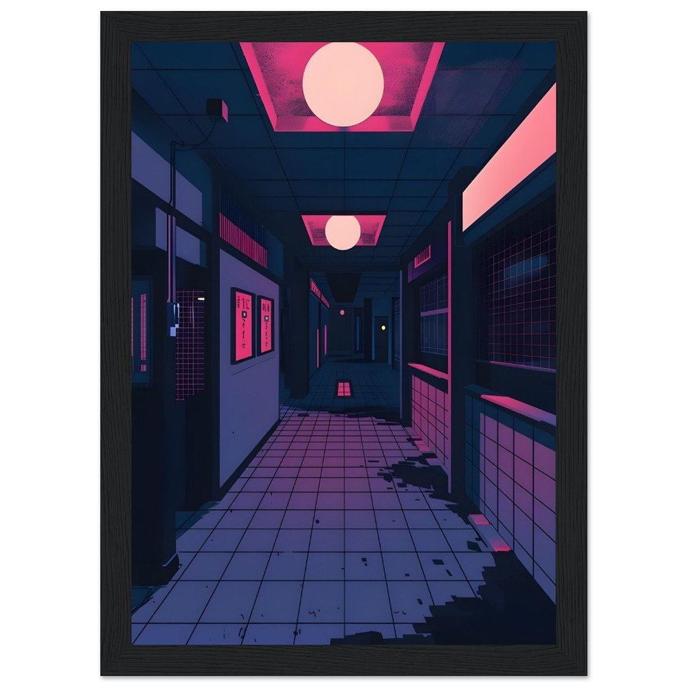 Vintage Retro Eerie Liminal Space Wall Art Framed Poster Print ...