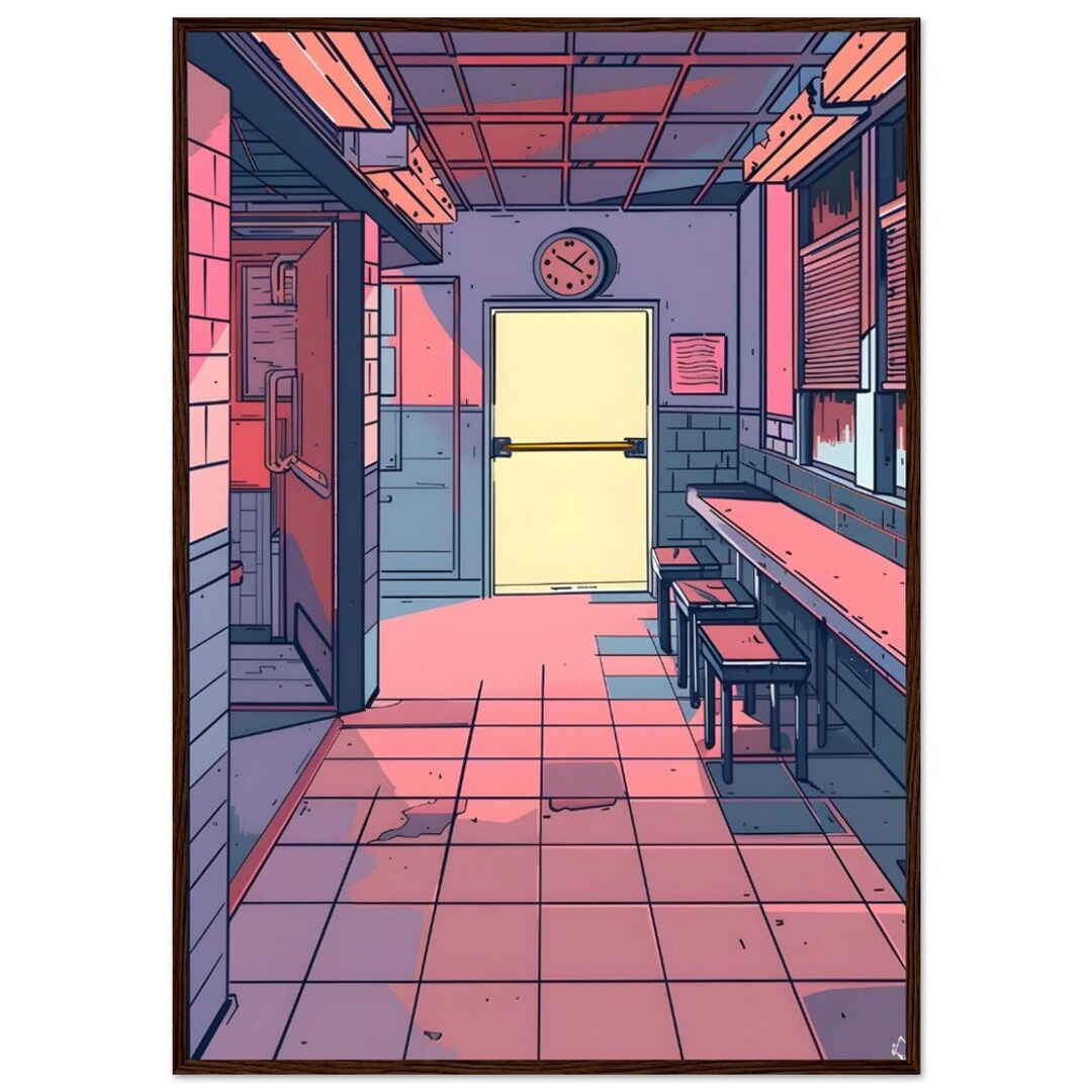 Vintage Retro Eerie Liminal Space Wall Art Framed Poster Print ...