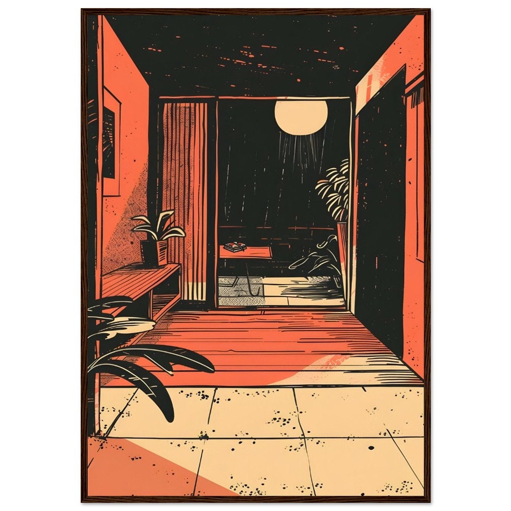 Vintage Retro Eerie Liminal Space Wall Art Framed Poster Print ...
