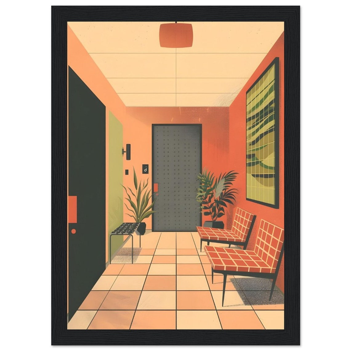 Vintage Retro Eerie Liminal Space Wall Art Framed Poster Print ...
