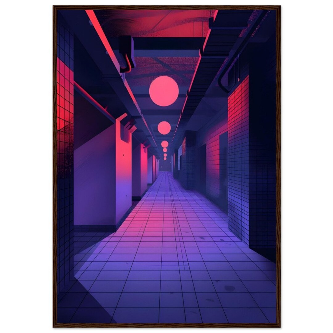 Vintage Retro Eerie Liminal Space Wall Art Framed Poster Print ...