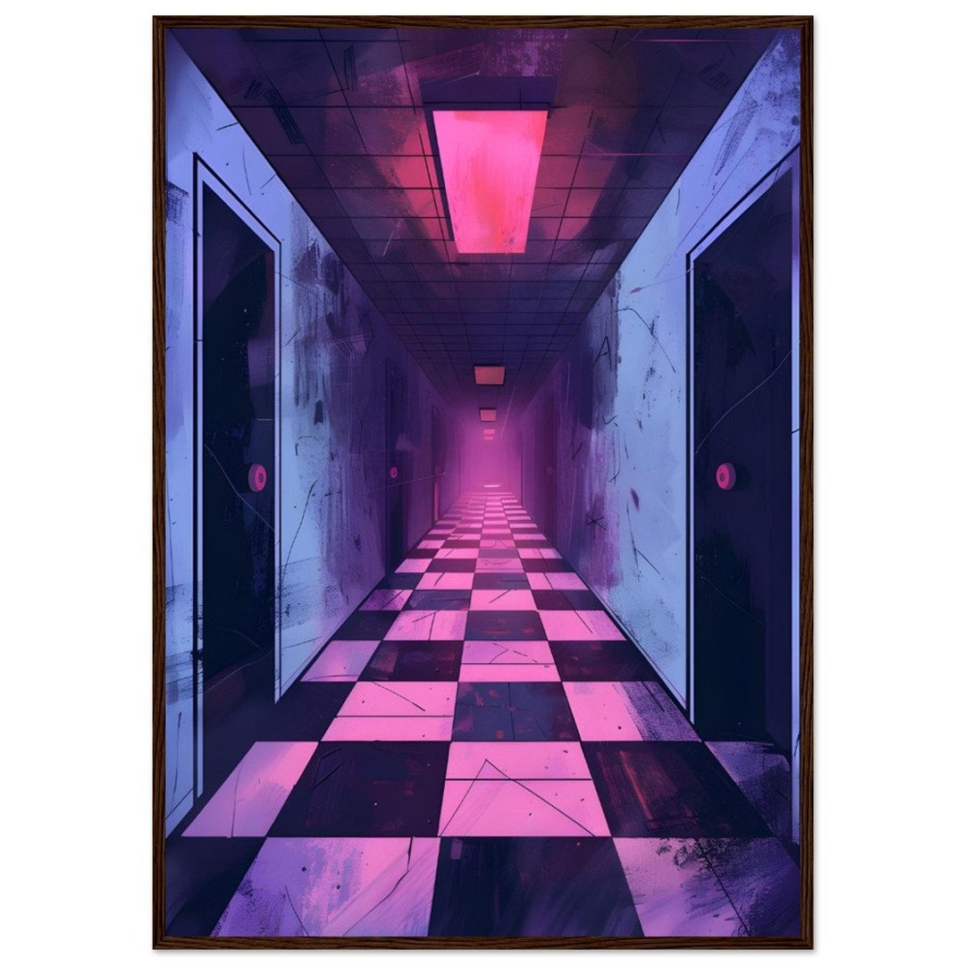 Vintage Retro Eerie Liminal Space Wall Art Framed Poster Print ...