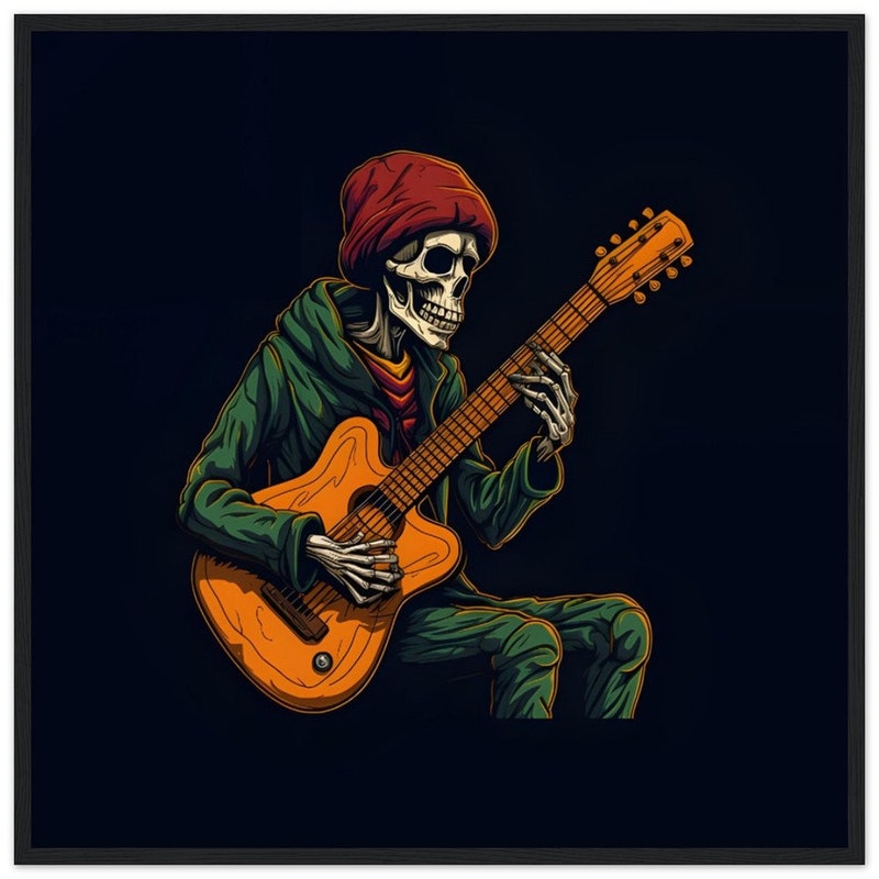 Skeleton With Guitar - Etsy