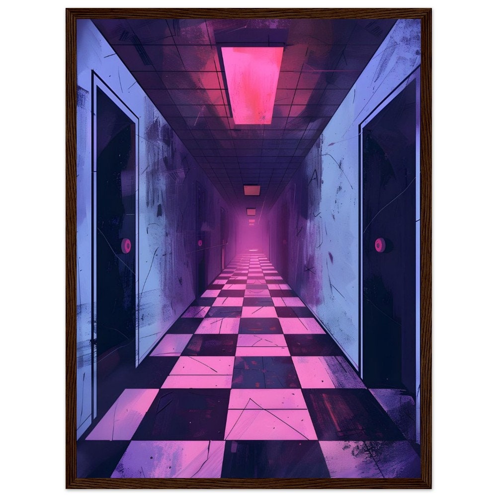 Vintage Retro Eerie Liminal Space Wall Art Framed Poster Print ...