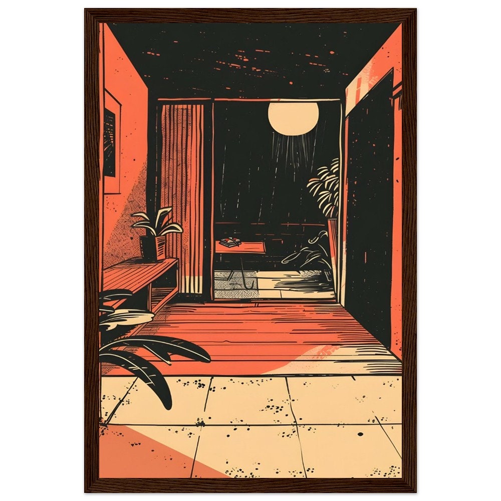 Vintage Retro Eerie Liminal Space Wall Art Framed Poster Print ...