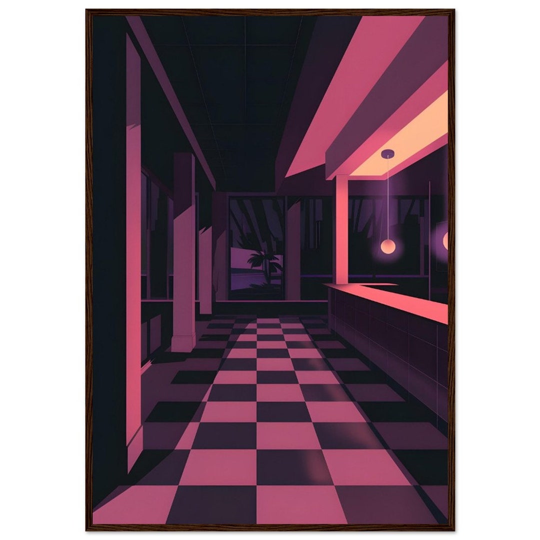 Vintage Retro Eerie Liminal Space Wall Art Framed Poster Print ...