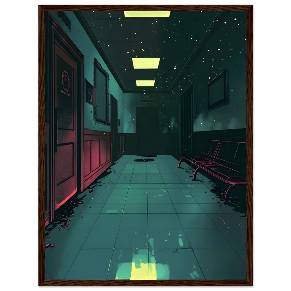 Vintage Retro Eerie Liminal Space Wall Art Framed Poster Print ...