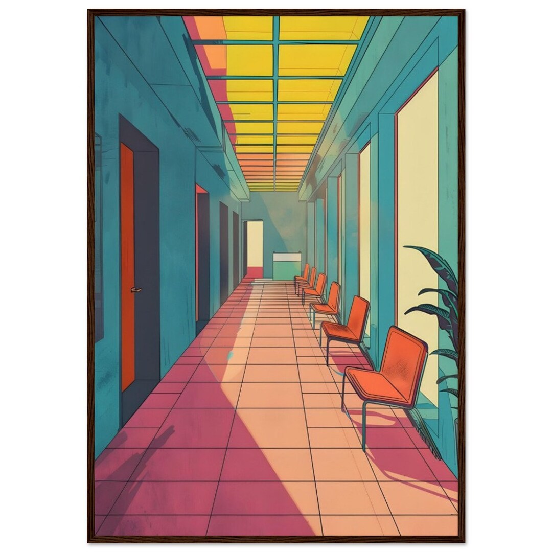 Vintage Retro Eerie Liminal Space Wall Art Framed Poster Print ...