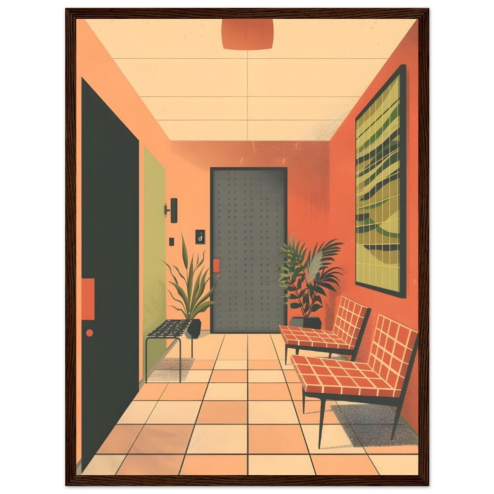 Vintage Retro Eerie Liminal Space Wall Art Framed Poster Print ...