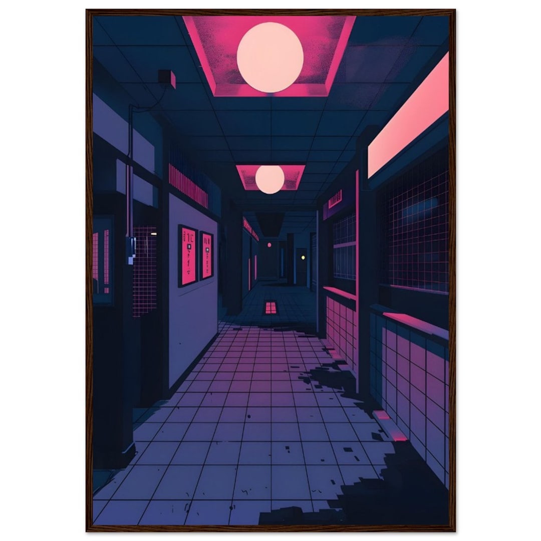 Vintage Retro Eerie Liminal Space Wall Art Framed Poster Print ...