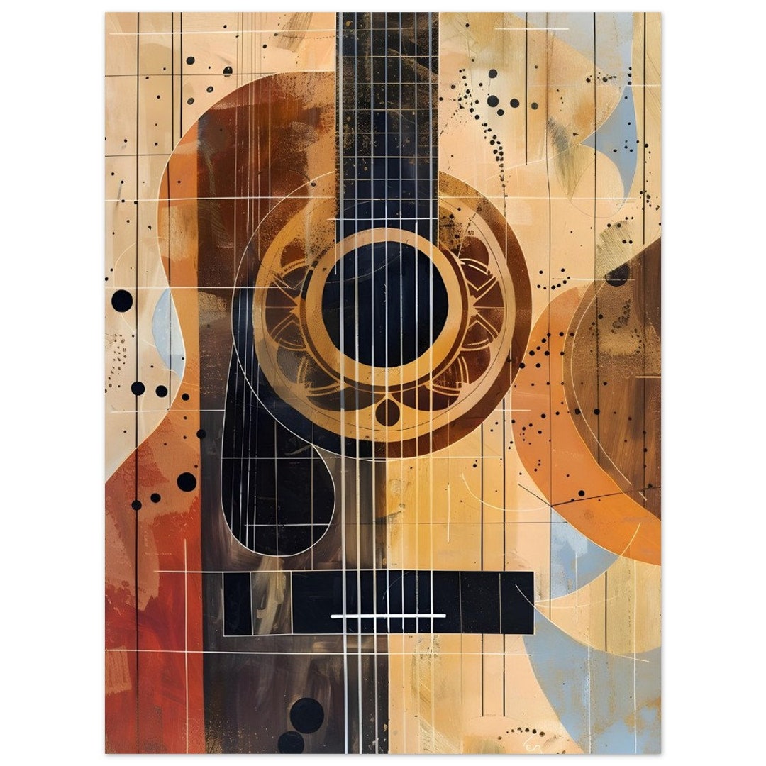 Abstract Acoustic Guitar Wall Art Printed on Matte Premium Quality ...